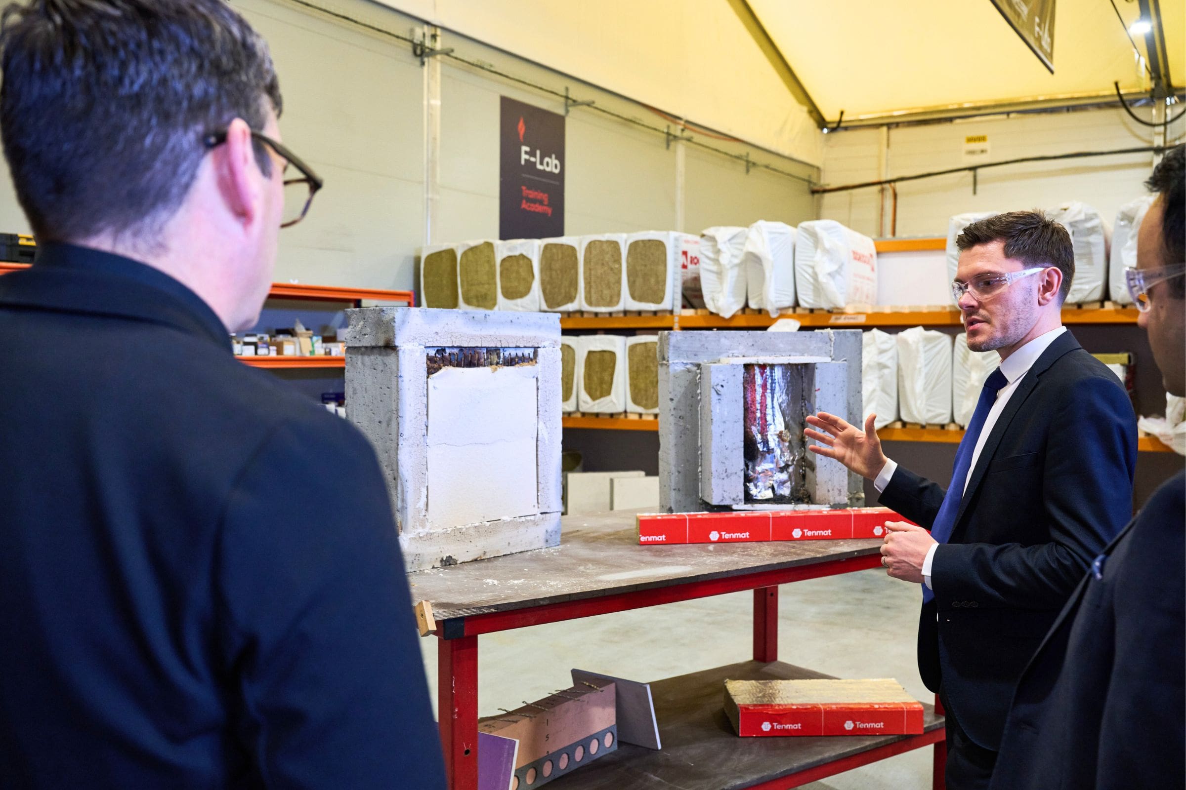 F-Lab fire test area - Tenmat